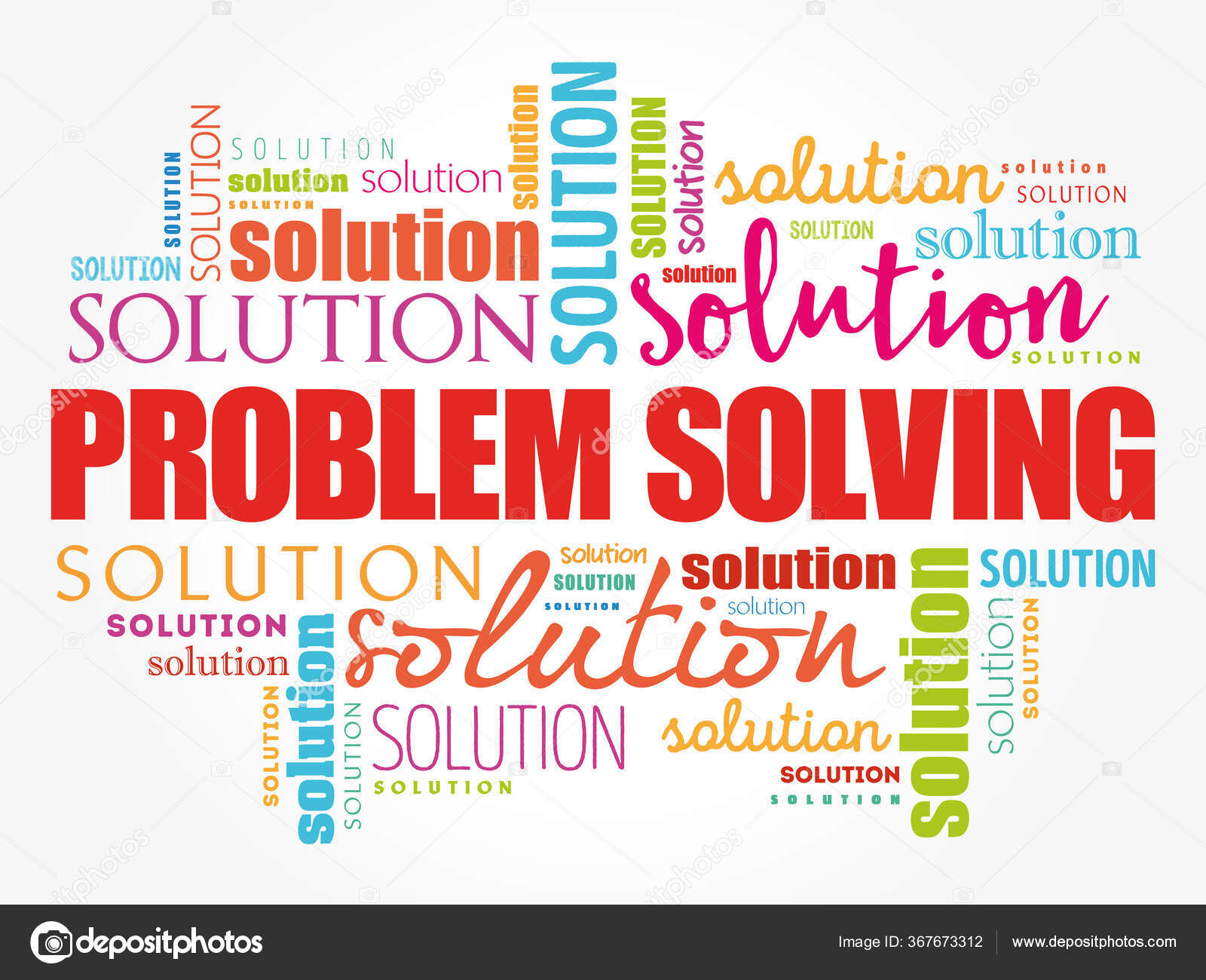 Problem Solving Aid Word Cloud Collage Business Concept Background ...