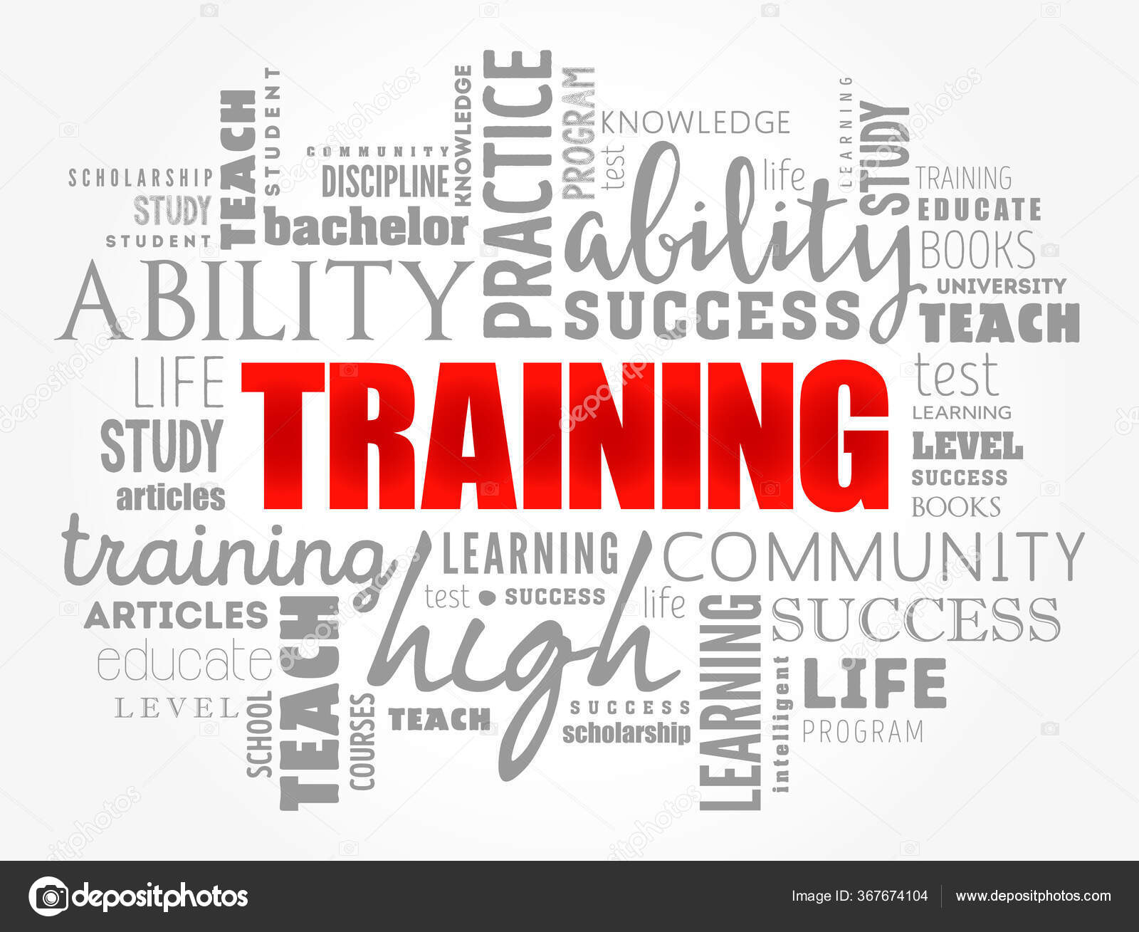 Training Word Cloud Collage Education Concept Background Stock Vector ...