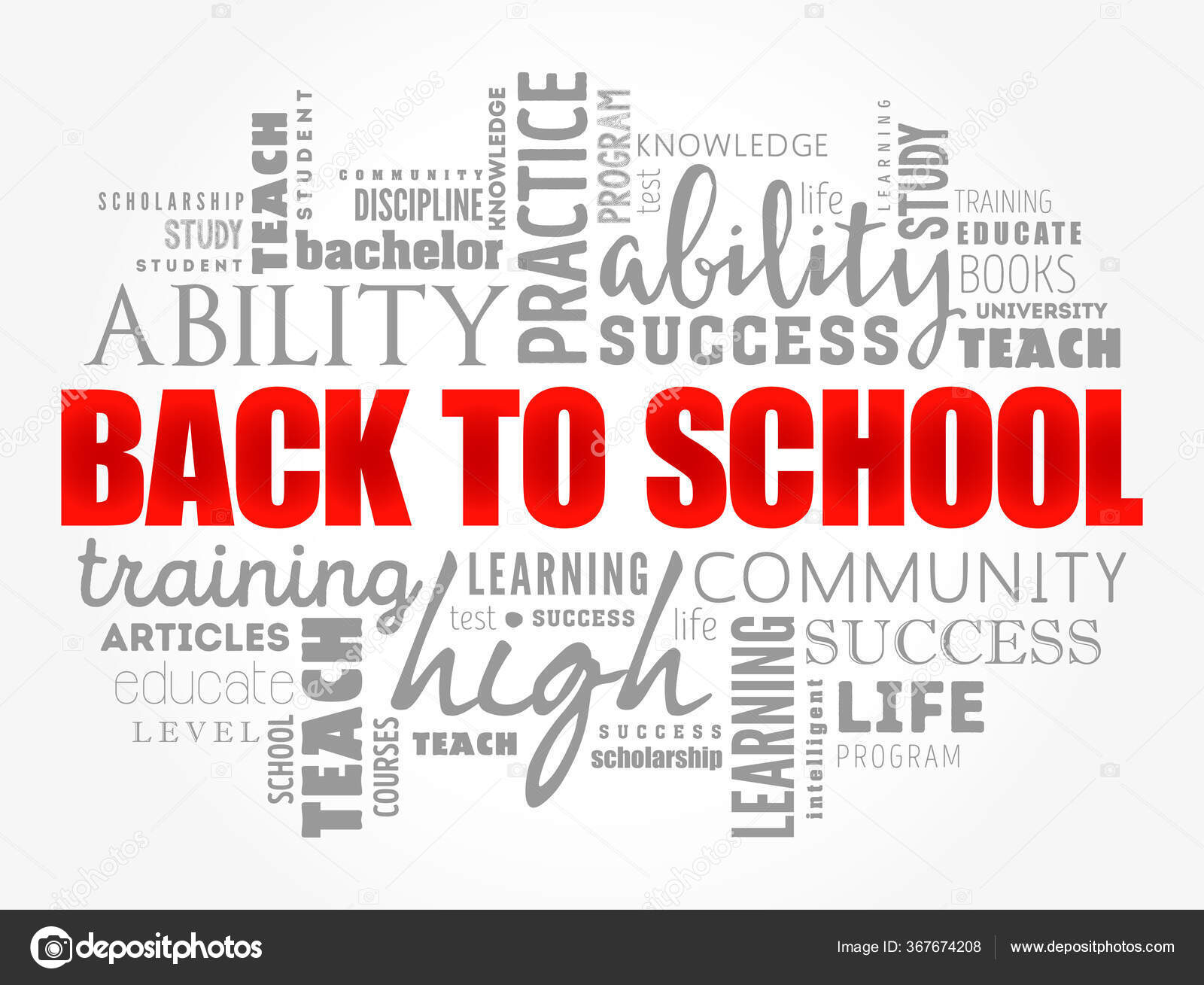 Back School Word Cloud Collage Education Concept Background Stock ...