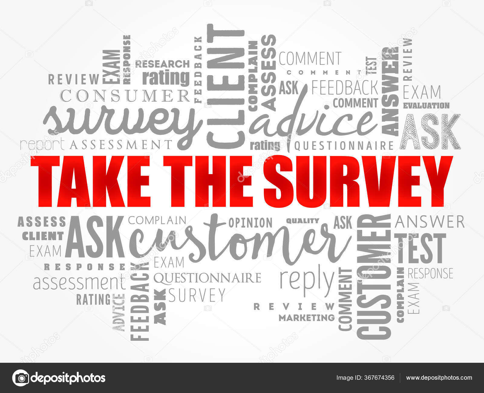Take Survey Word Cloud Collage Business Concept Background Stock Vector ...