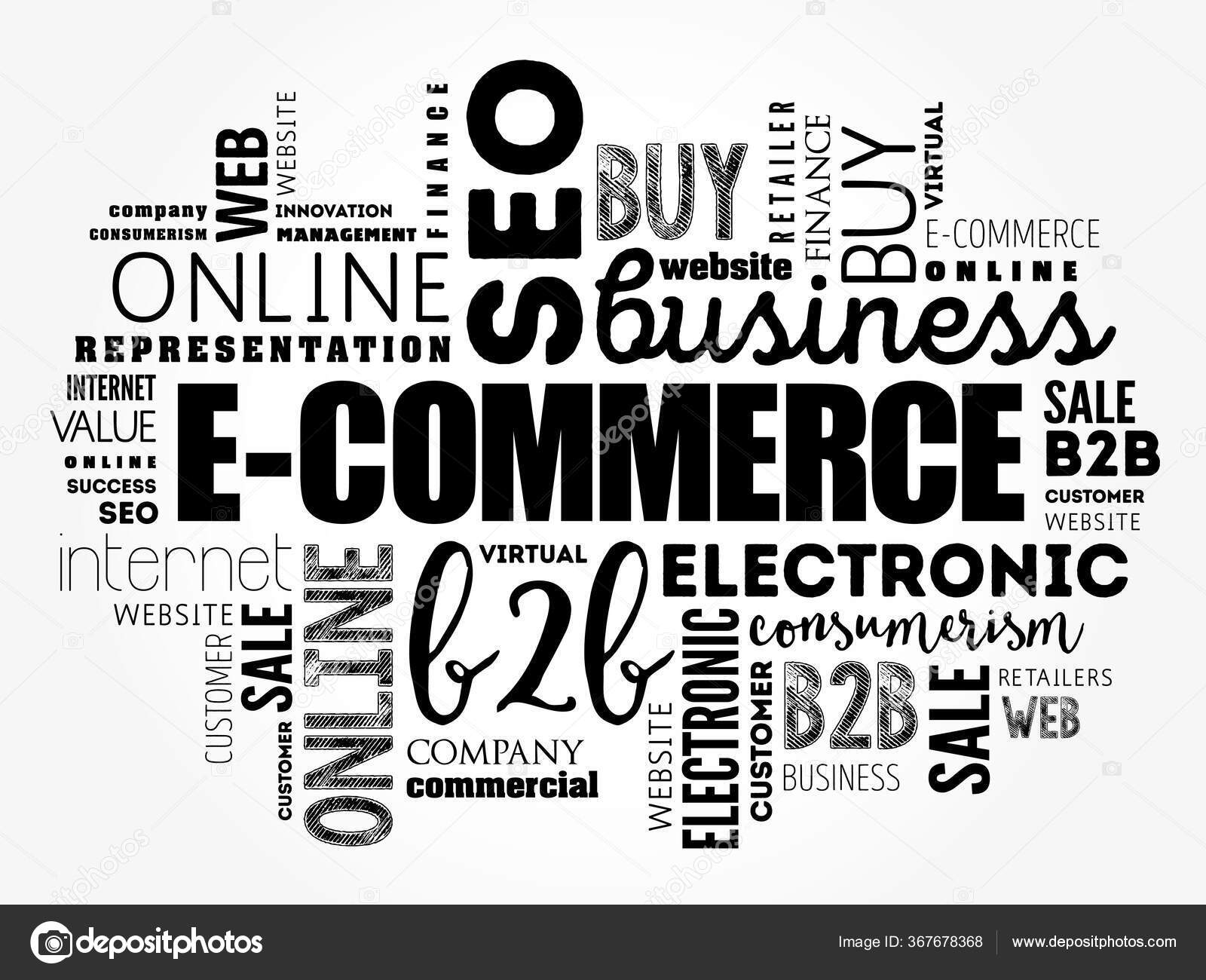 Commerce Word Cloud Collage Business Concept Background Stock Vector ...
