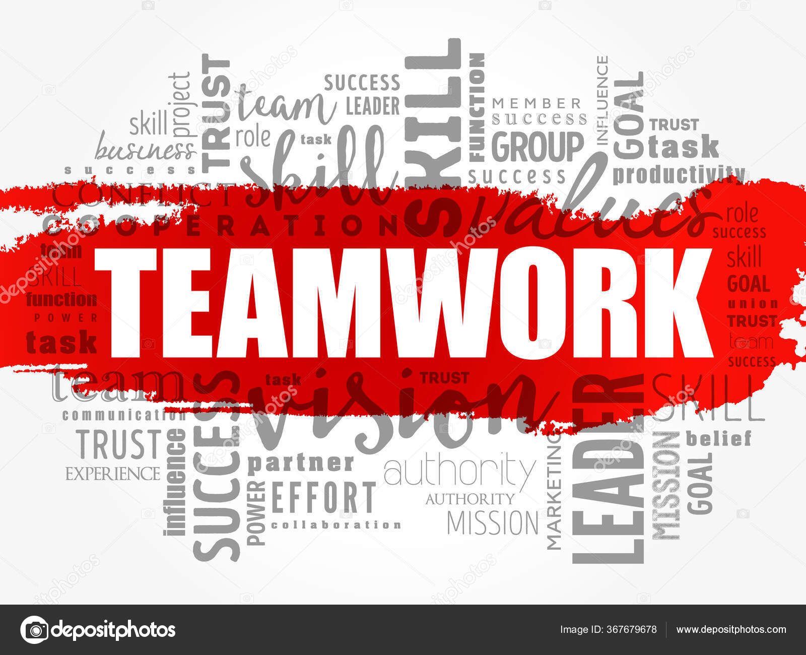 Teamwork Word Cloud Collage Business Concept Background Stock Vector by ...