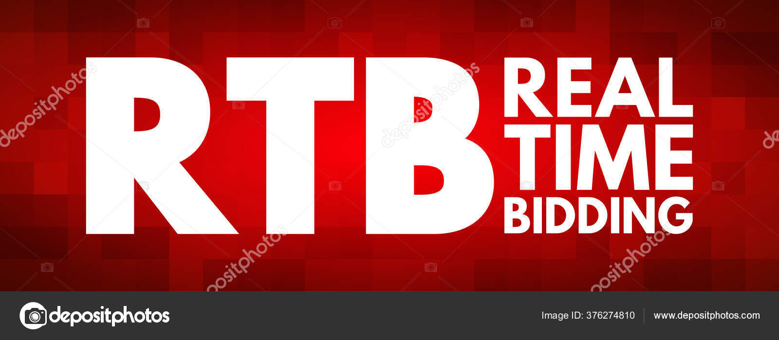 Rtb Real Time Bidding Acronym Business Concept Background Stock Vector ...
