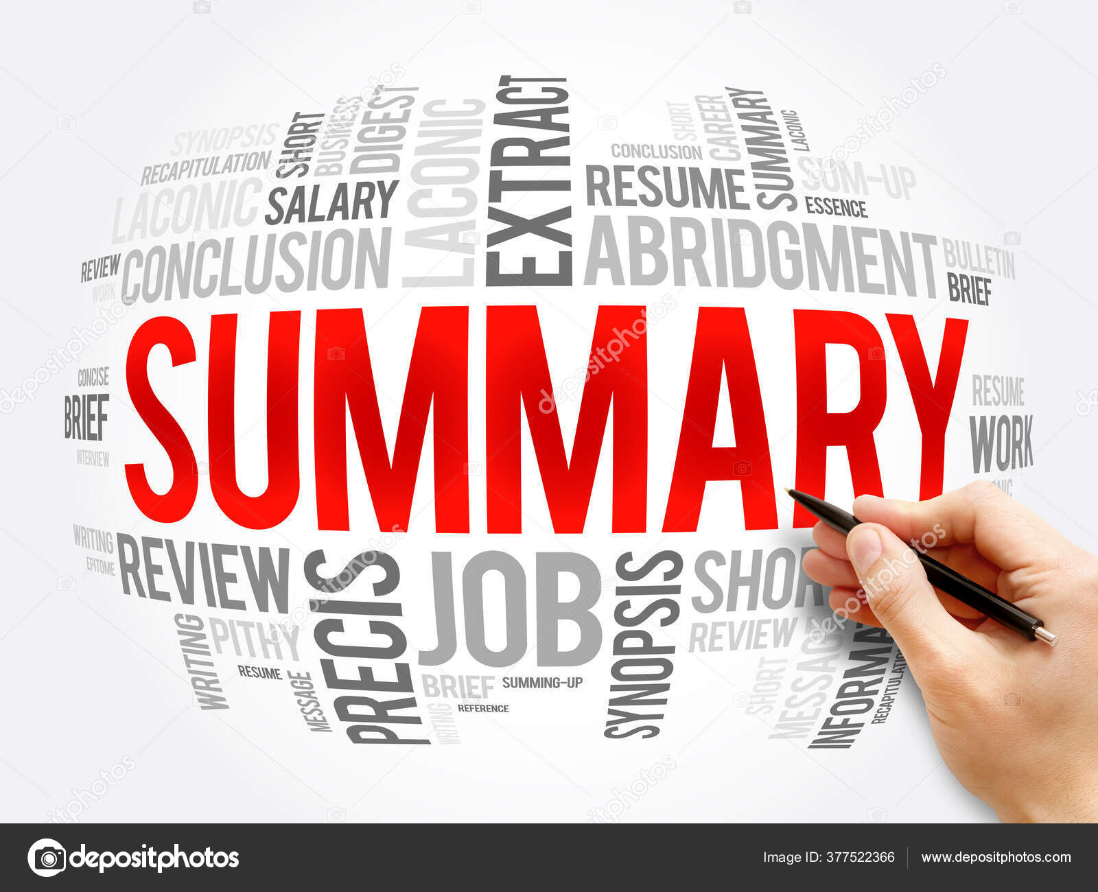 Summary Word Cloud Collage Business Concept Background Stock Photo by ...