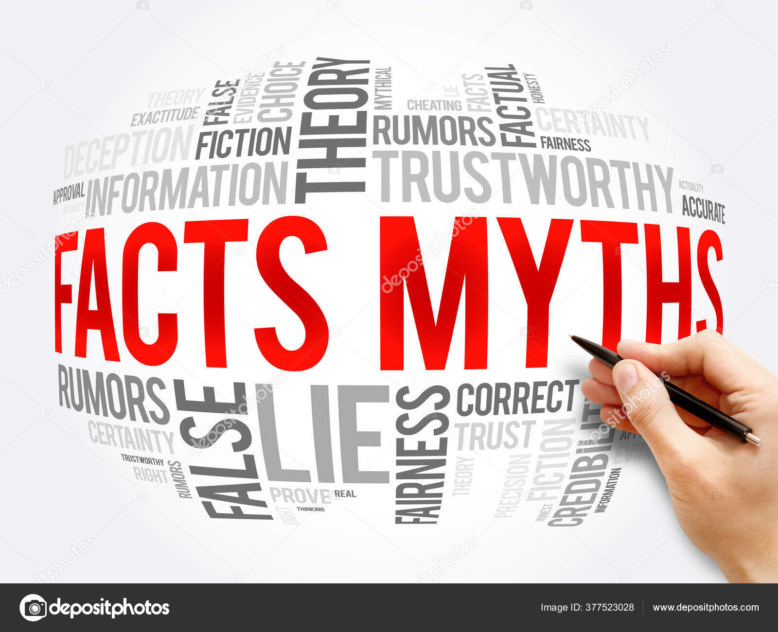 Facts Myths Word Cloud Collage Concept Background Stock Photo by ...