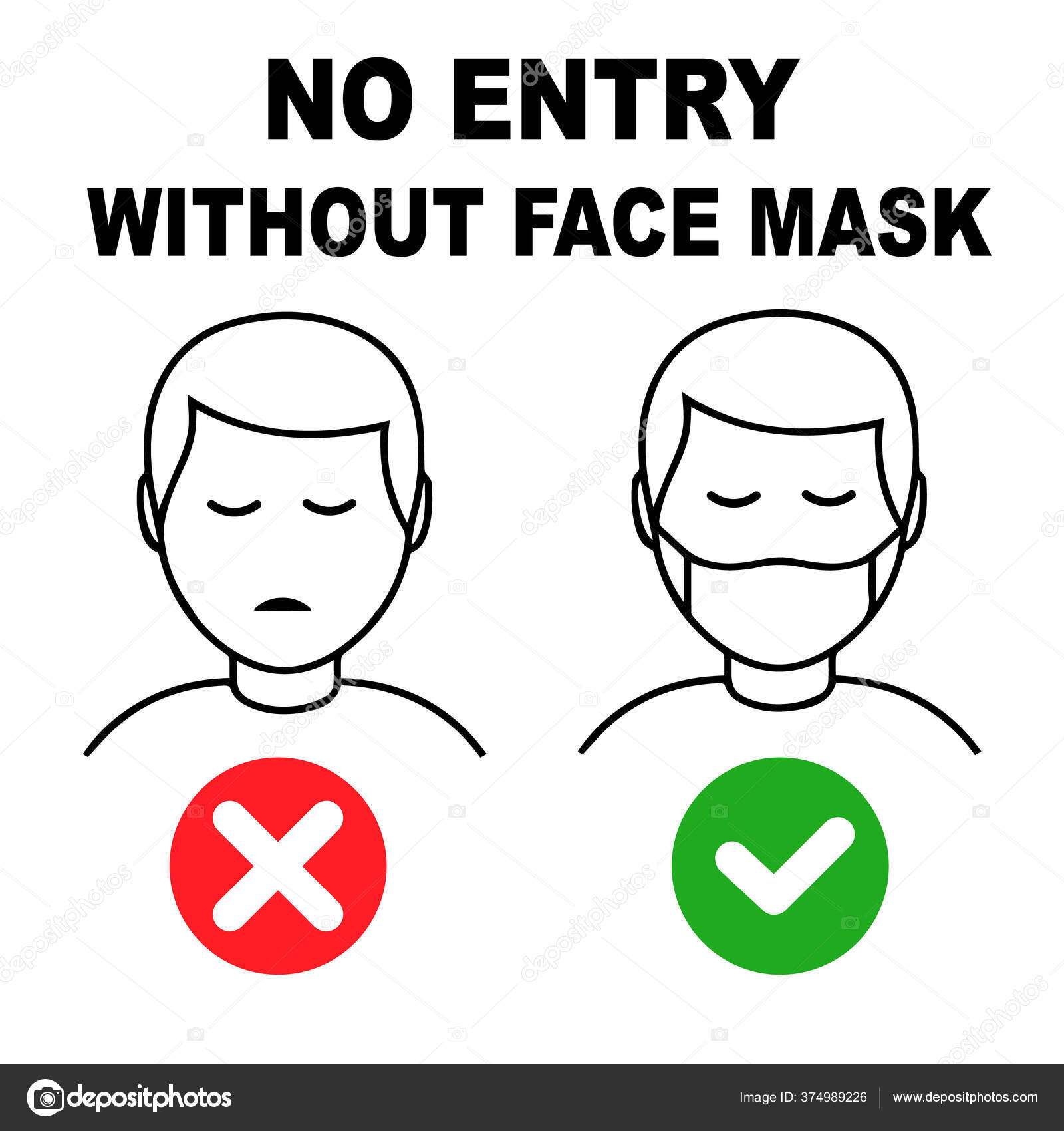 Entry Face Mask Wear Mask Icon Vector Image Stock Vector Image by ©P.i ...