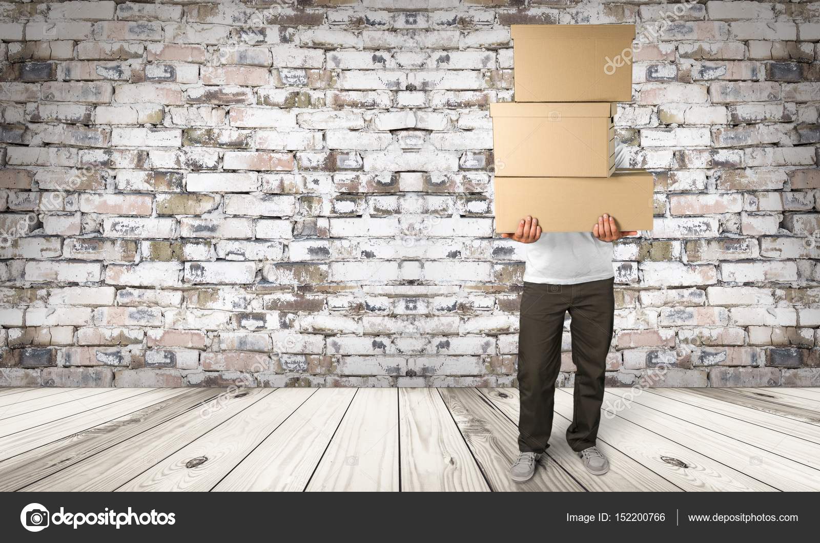 Lots of cardboard boxes and man — Stock Photo © billiondigital #152200766
