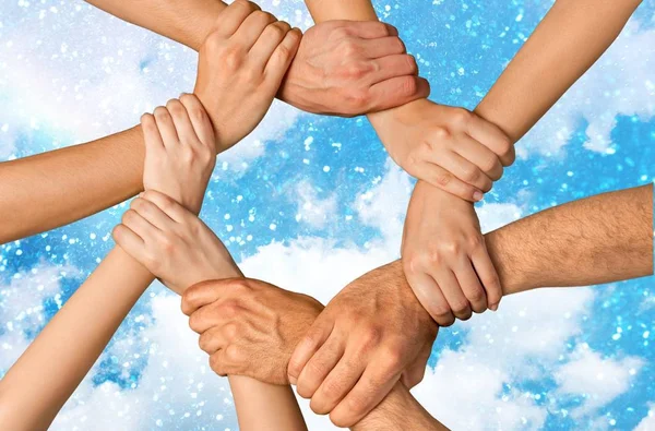 human hands in strong link - Stock Image - Everypixel