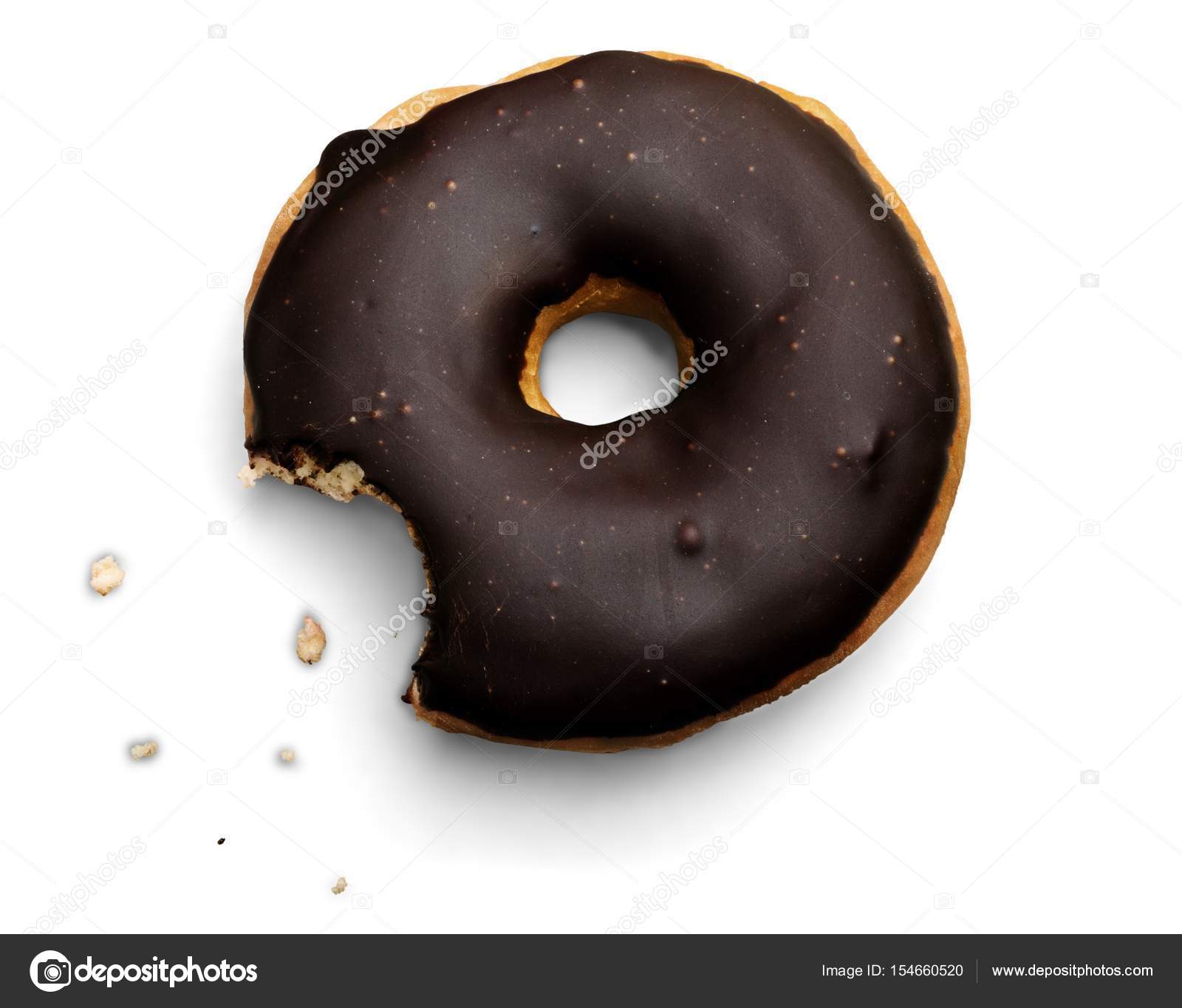 Bitten doughnut with chocolate glaze Stock Photo by ©billiondigital ...