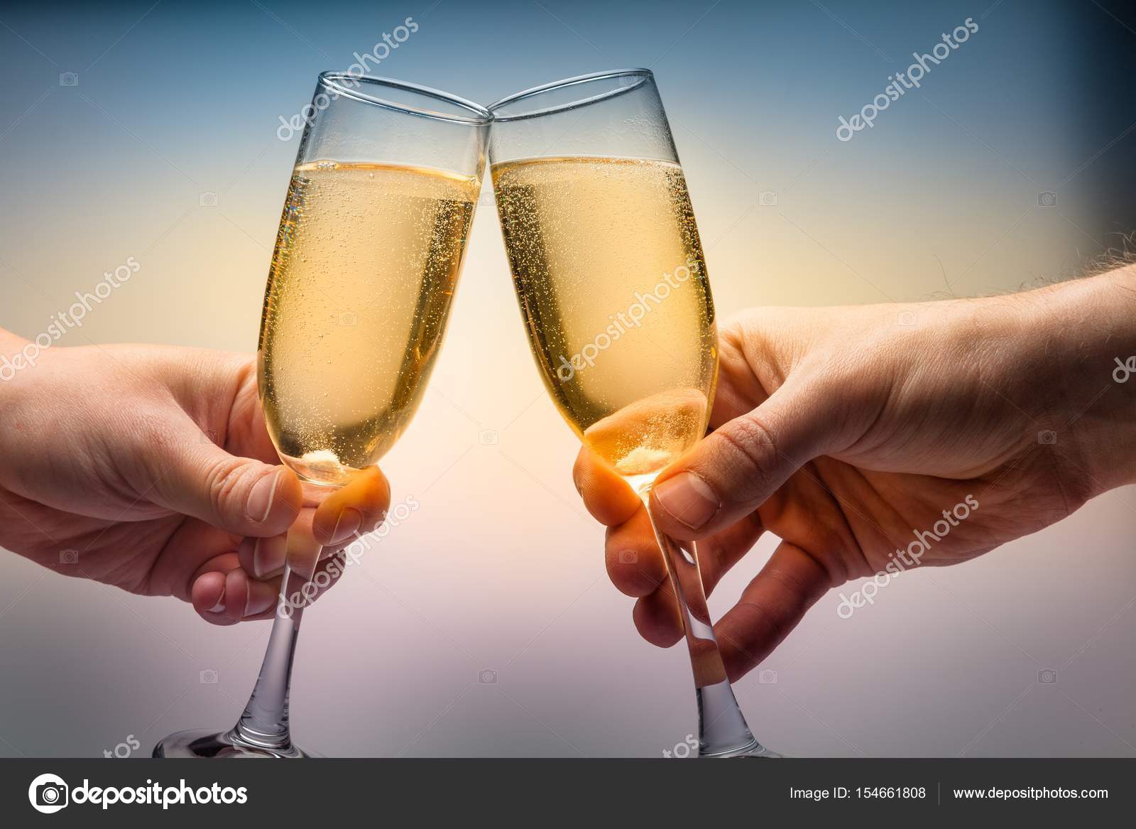 Two people toasting with wine glasses Stock Photo by ©billiondigital ...