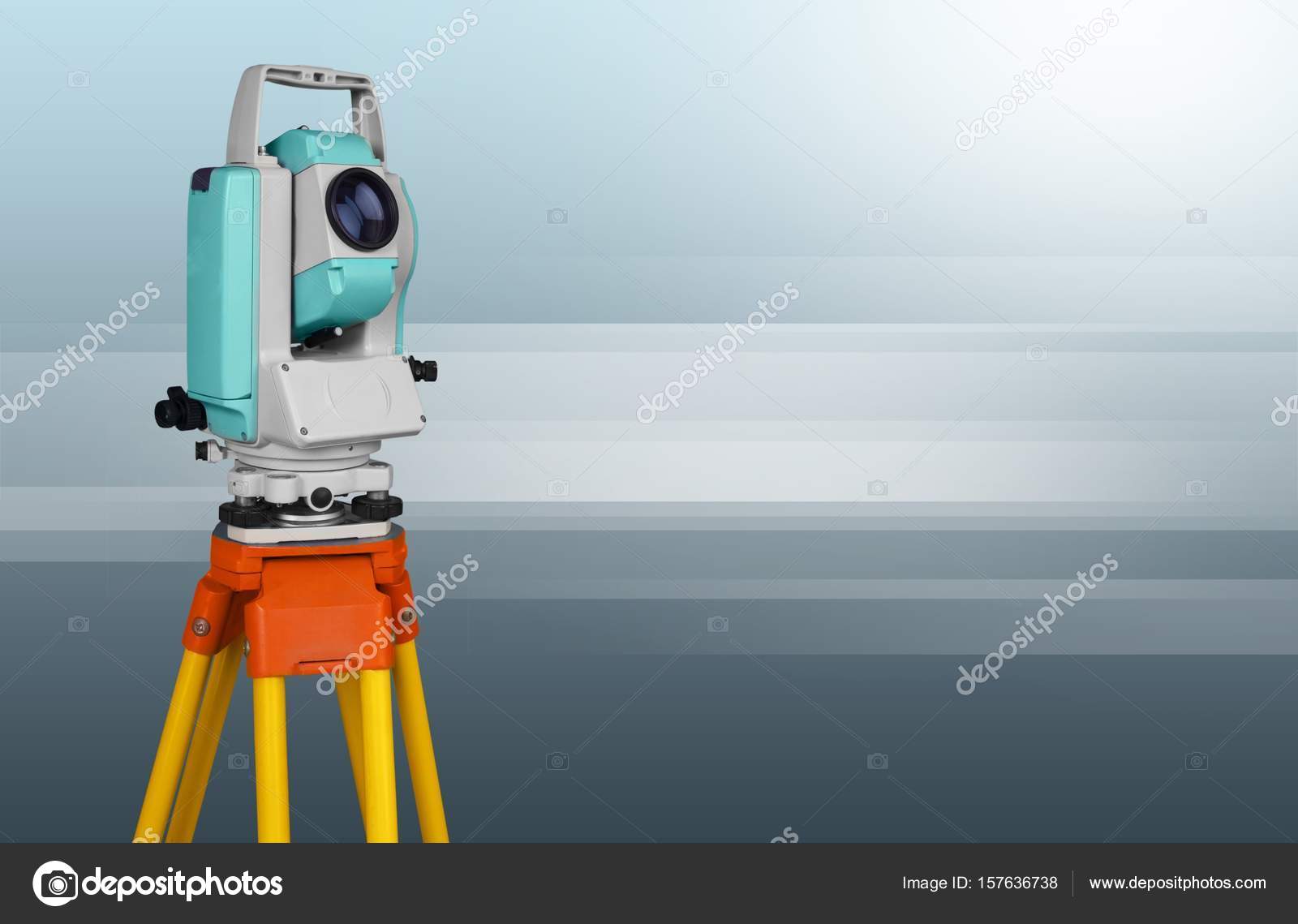 Surveyor Telescope Equipment Ready Making Contour Plans Stock Photo by ...