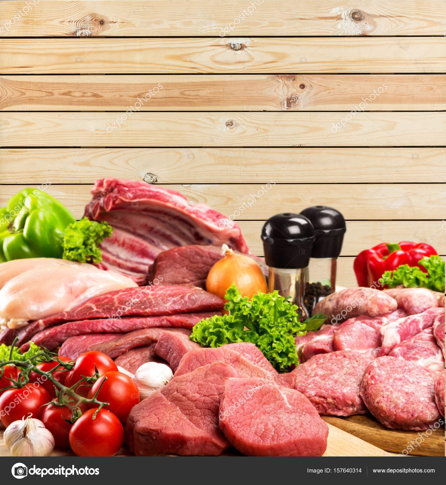 Fresh Raw Meat Background — Stock Photo © billiondigital #157640314