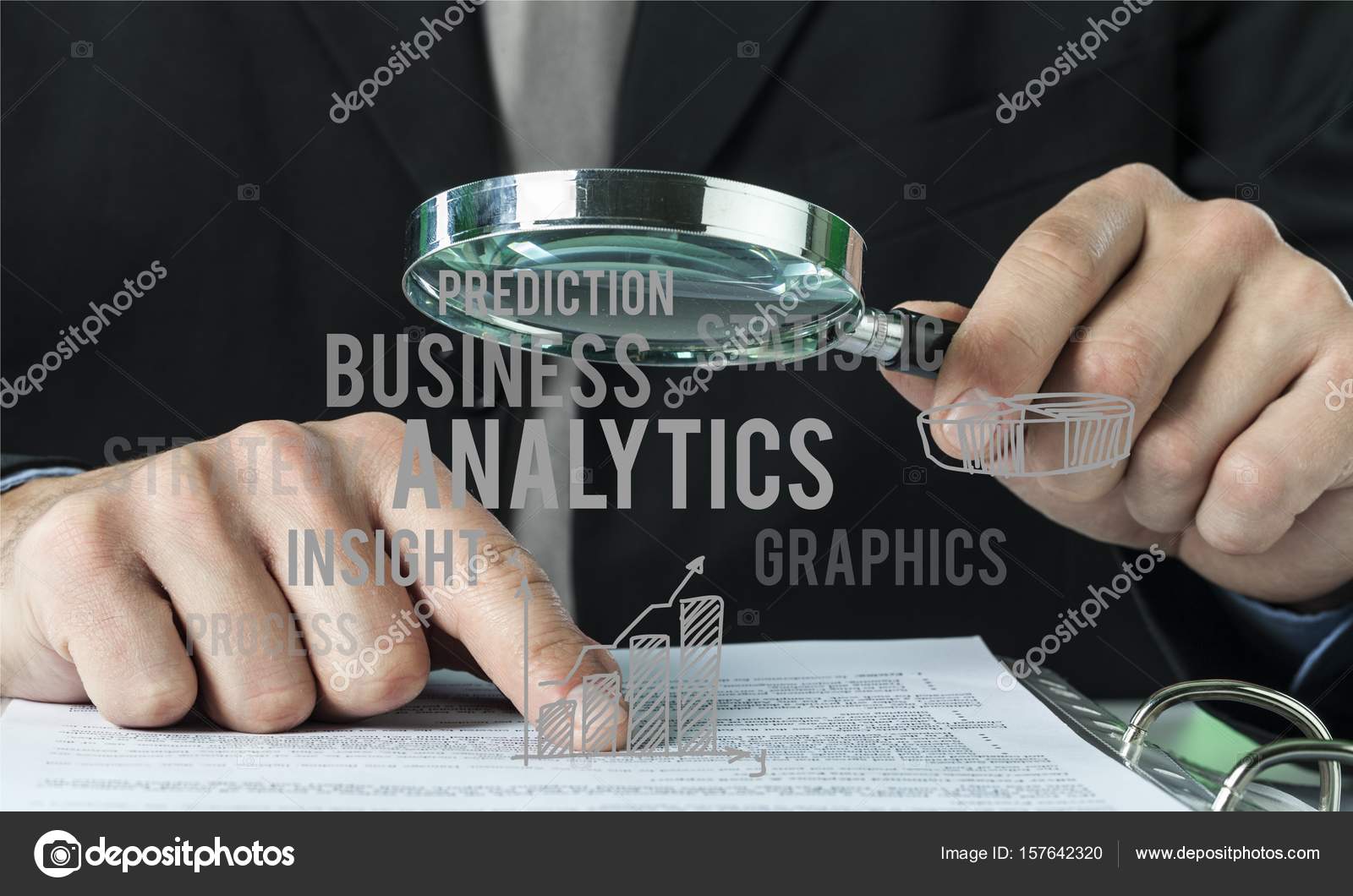 Business man using magnifying glass Stock Photo by ©billiondigital ...
