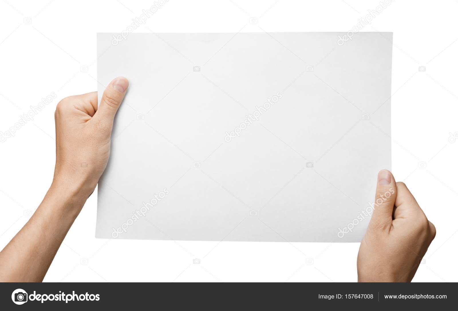 Hands holding blank paper Stock Photo by ©billiondigital 157647008