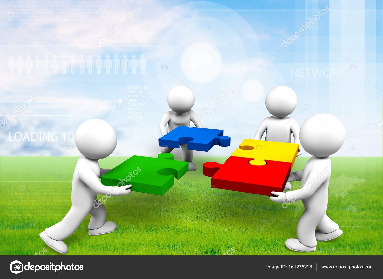 Figures with puzzle pieces Stock Photo by ©billiondigital 161275228