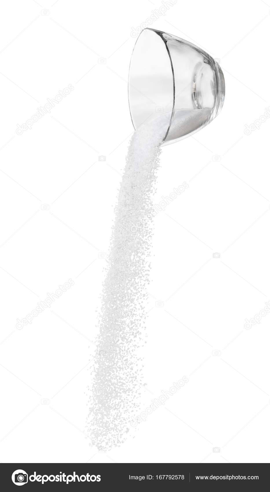 Pouring White Sugar Isolated White Background Stock Photo by ...