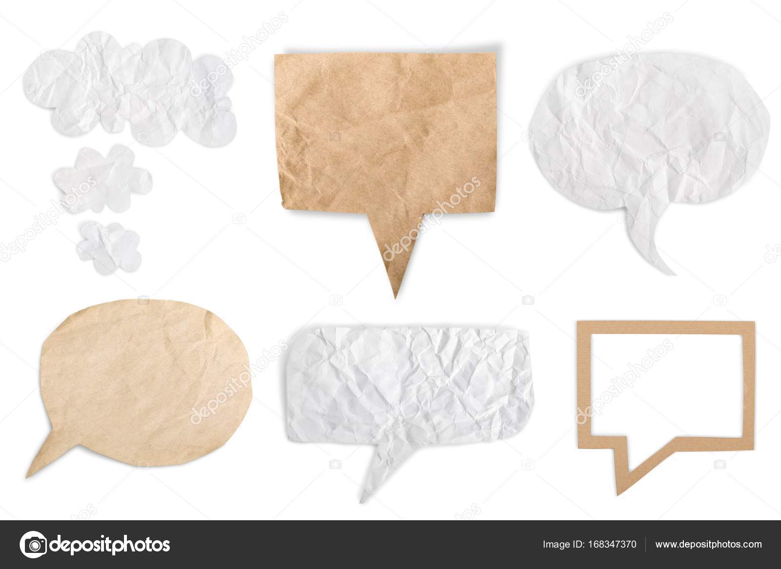 Crumpled Paper Speech Bubbles Background Stock Photo by ©billiondigital ...