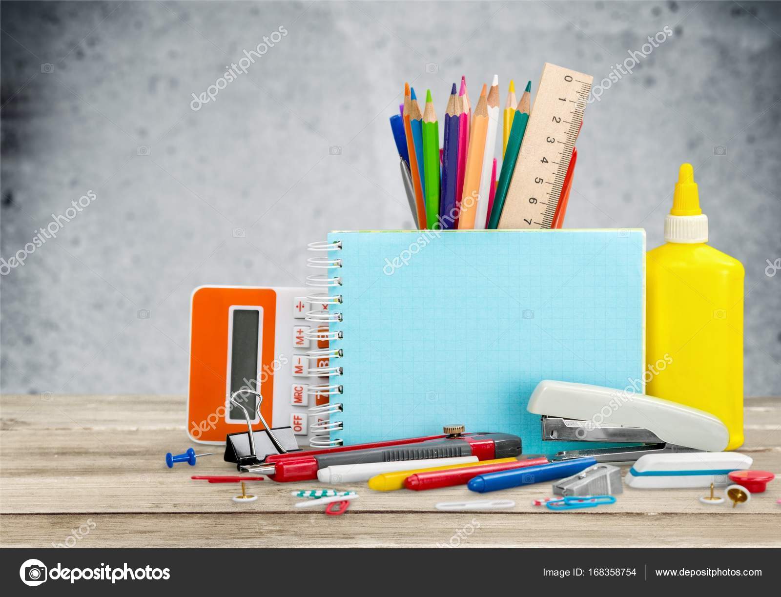 Colorful school supplies Stock Photo by ©billiondigital 168358754