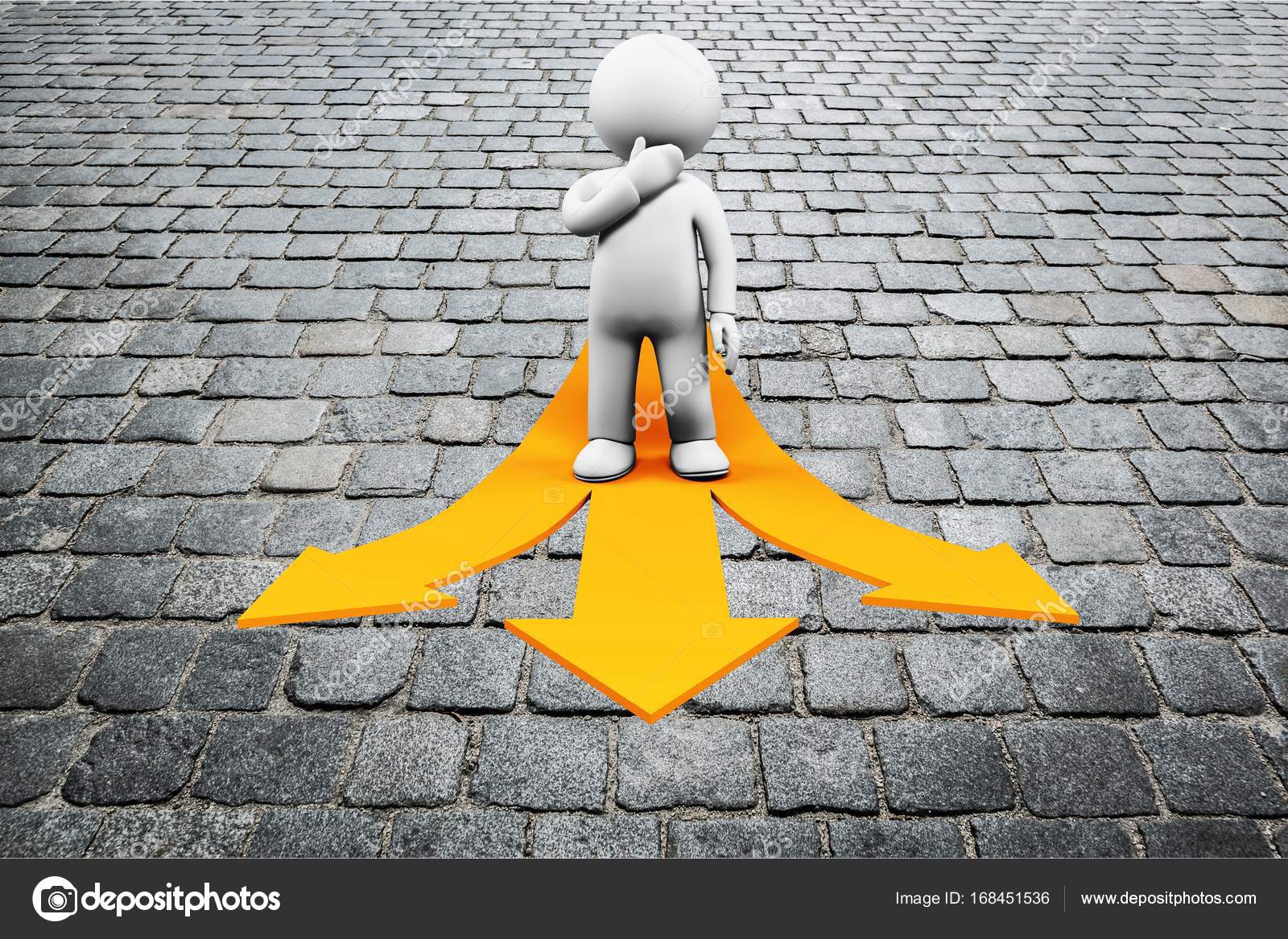People Arrows Pointing Different Directions Brick Floor Stock Photo by ...