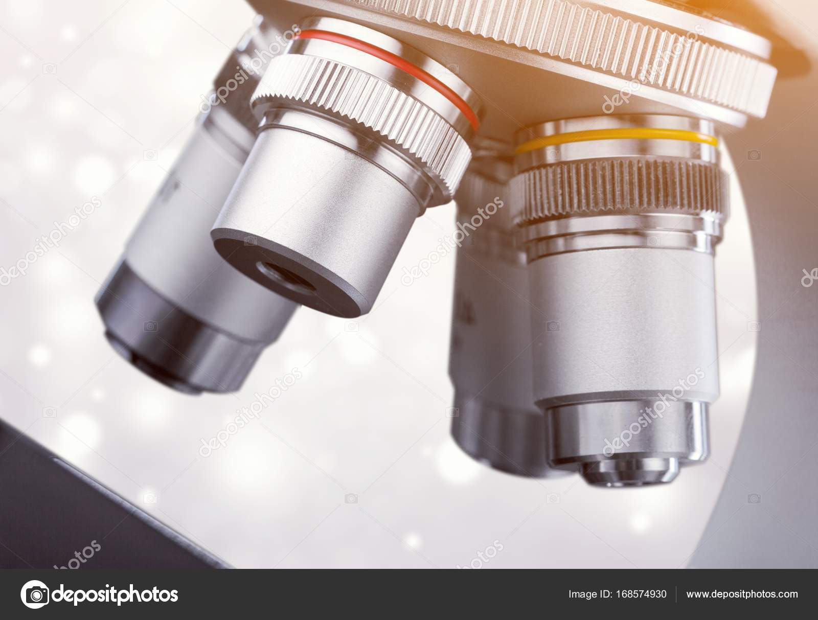 One Medical Microscope Isolated Background Stock Photo by ...
