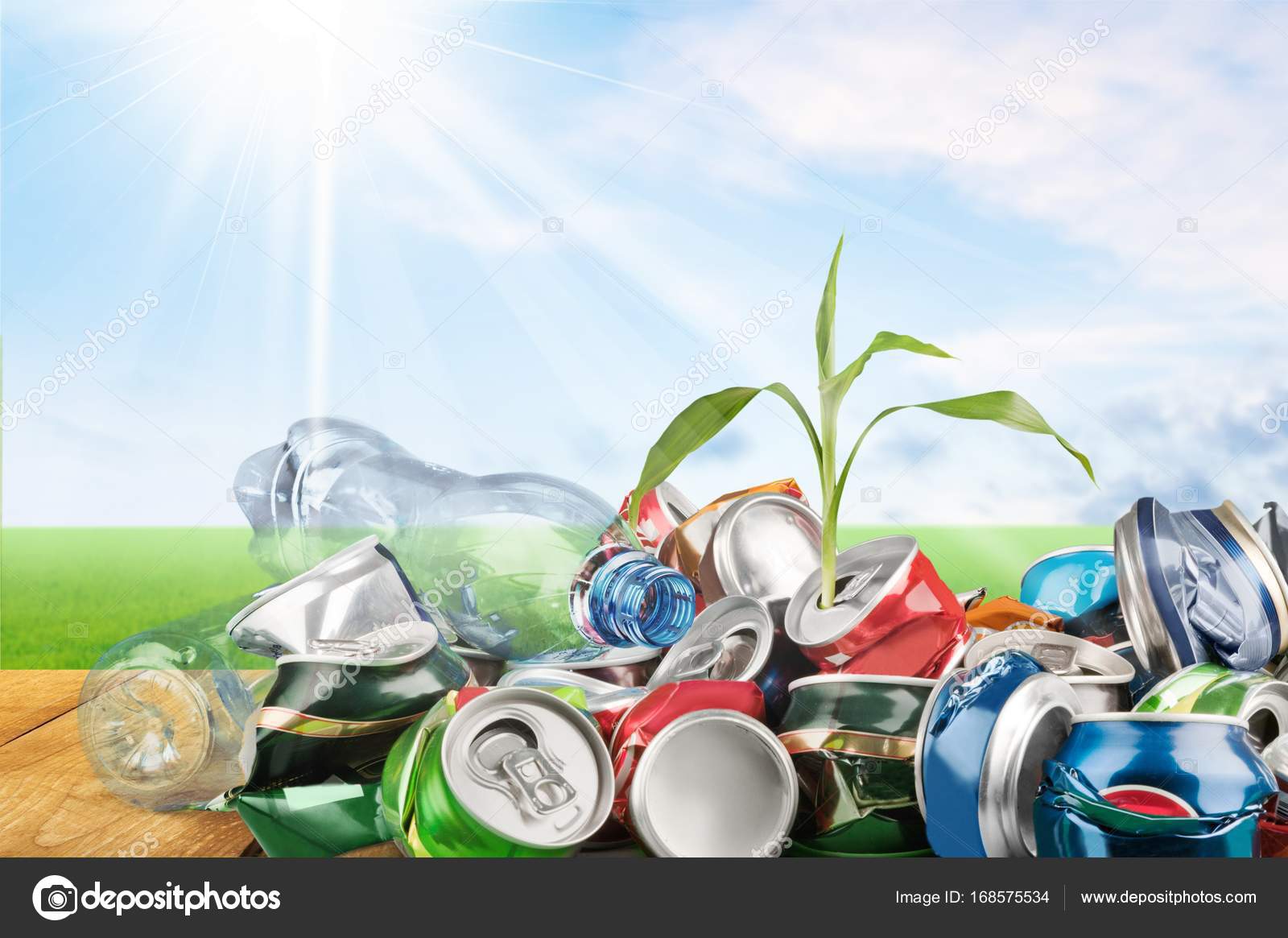 Arious crashed beer cans — Stock Photo © billiondigital #168575534