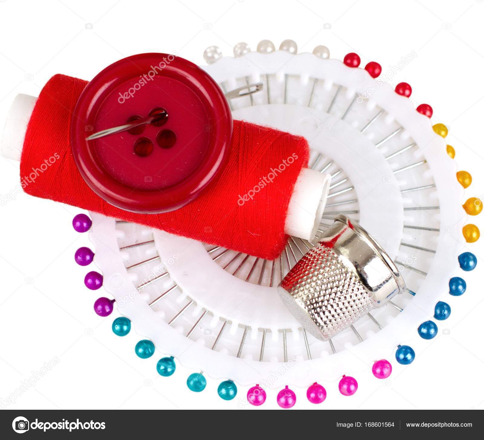 Collection Sewing Set Isolated White Background Stock Photo by ...