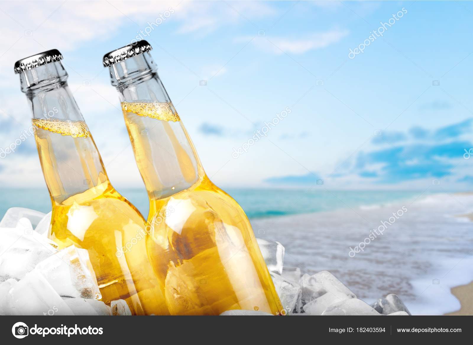 Beer bottles with ice Stock Photo by ©billiondigital 182403594