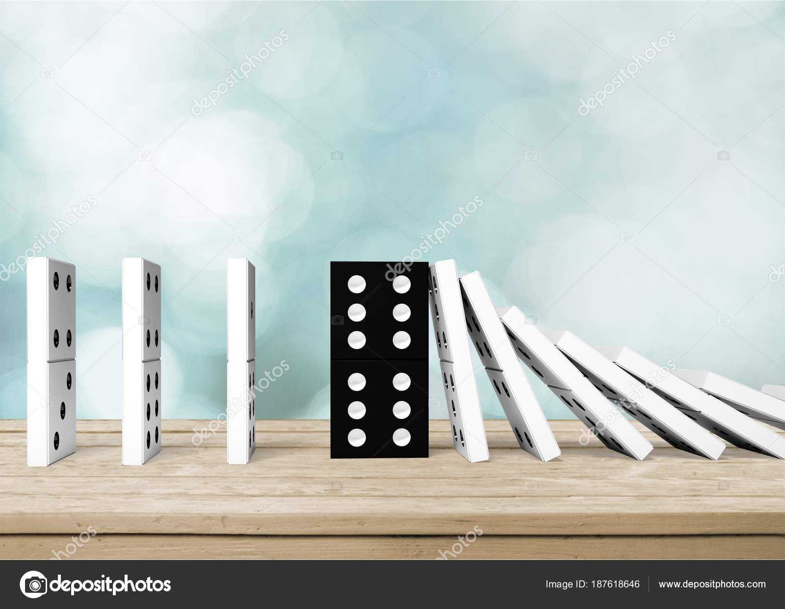 Dominoes Pieces Falling Blurred Background Stock Photo by ...
