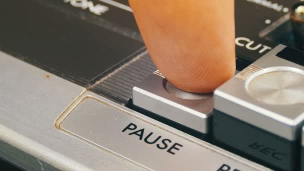 Pushing Record Button on a Vintage Tape Recorder — Stock Video ...