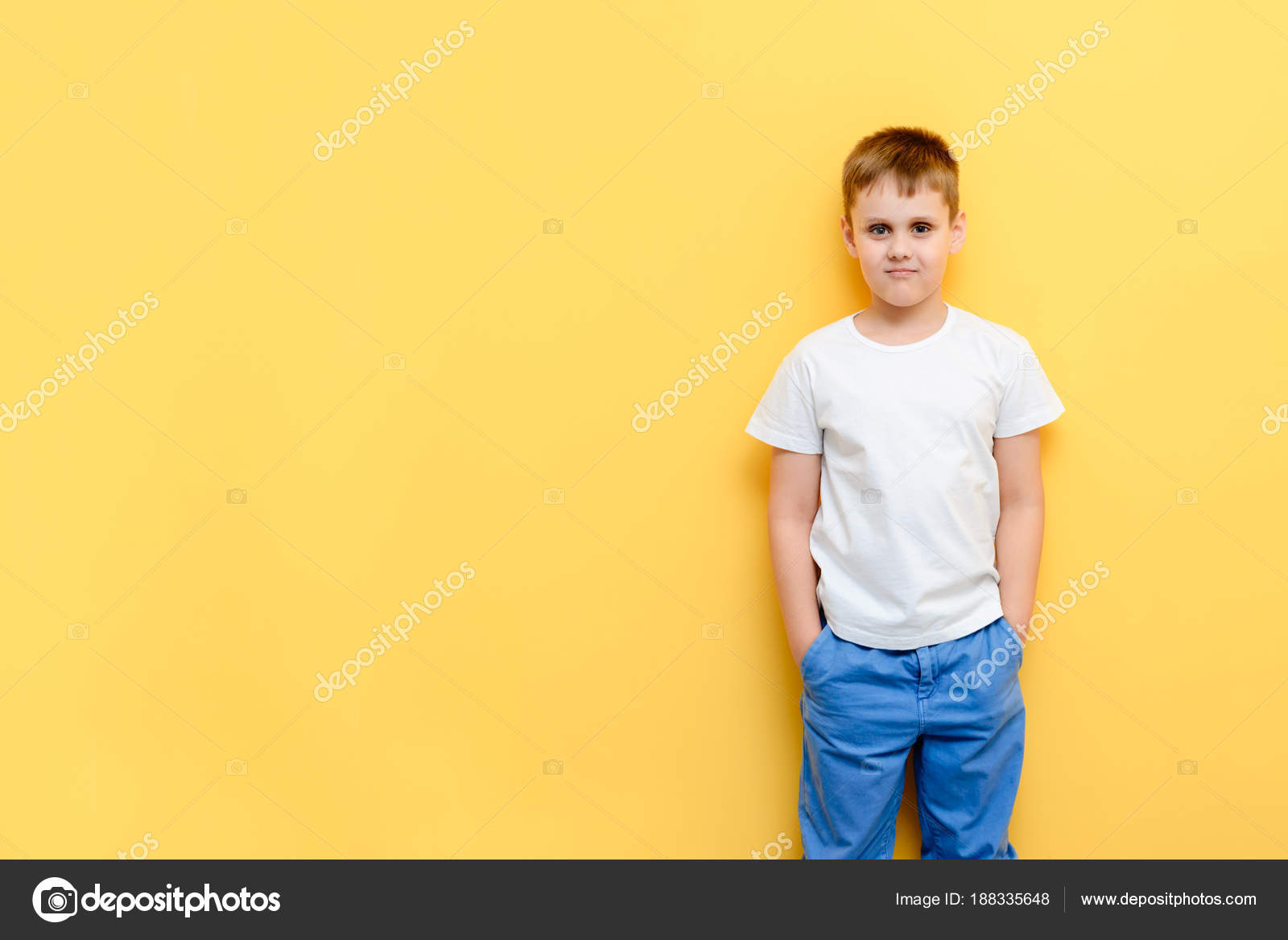 Pretty Boy Background Yellow Wall Stock Photo by ©zahar2000 188335648