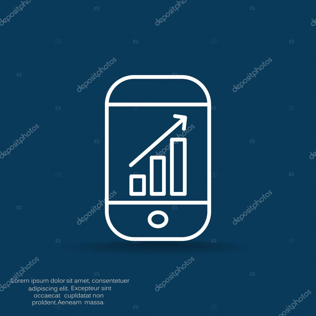 Simple smartphone with graph Stock Vector Image by ©LovArt #129380398