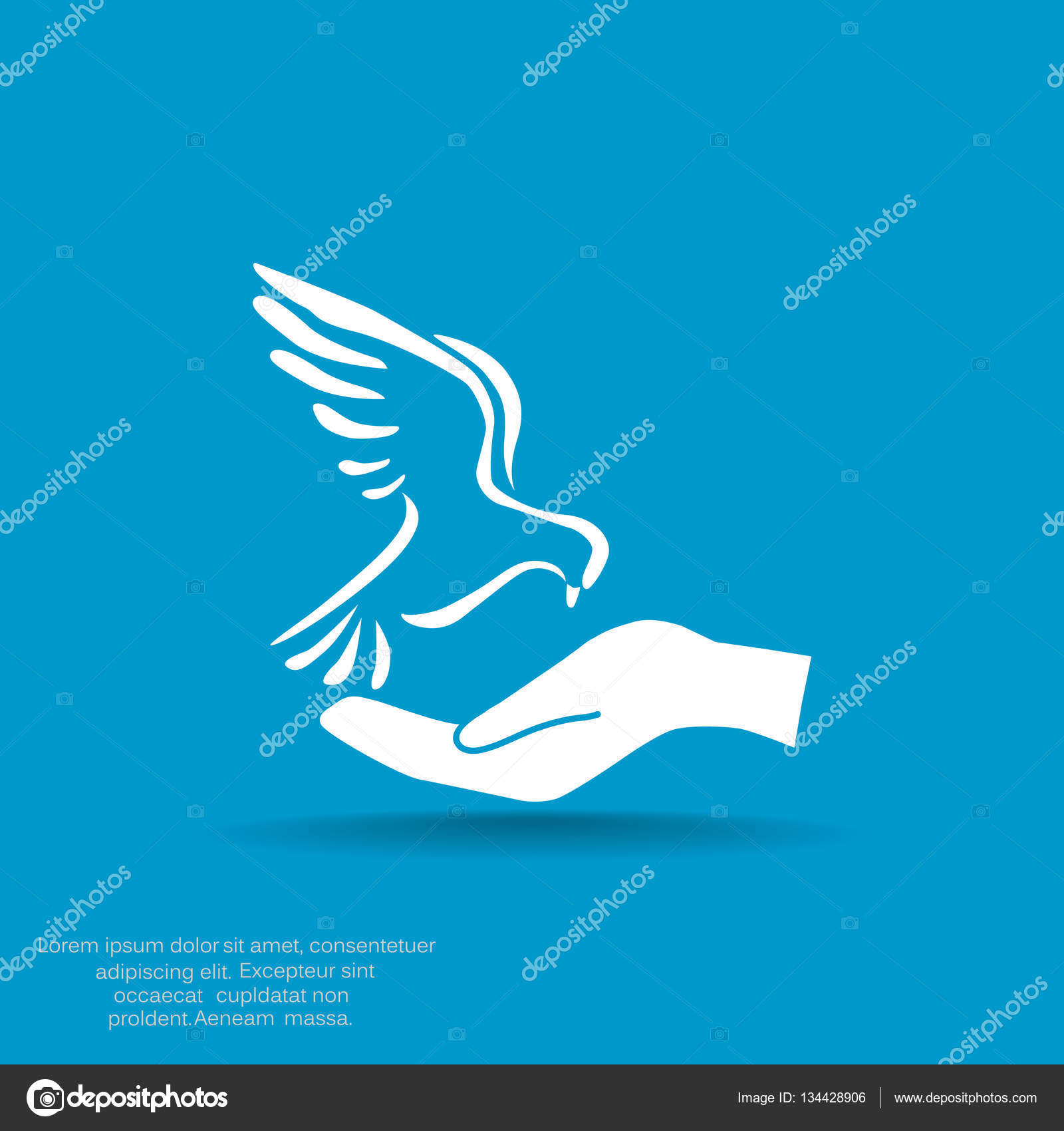 Dove with hand icon Stock Illustration by ©LovArt #134428906