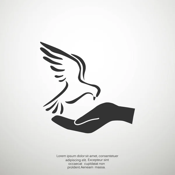 Dove with hand icon Stock Vector by ©LovArt 142023592