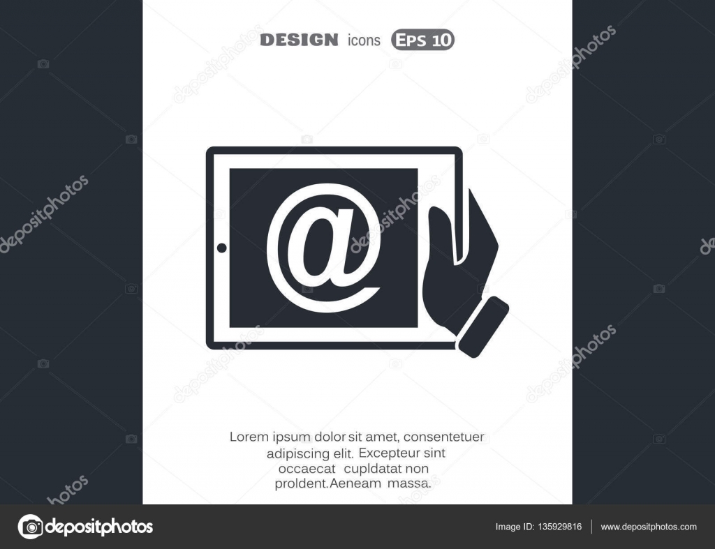 Digital tablet with email sign Stock Vector by ©LovArt 135929816