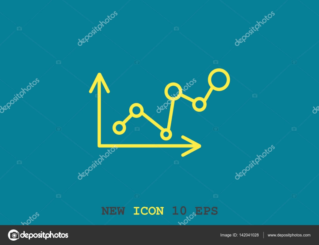 Curved line on graph icon Stock Vector by ©LovArt 142041028