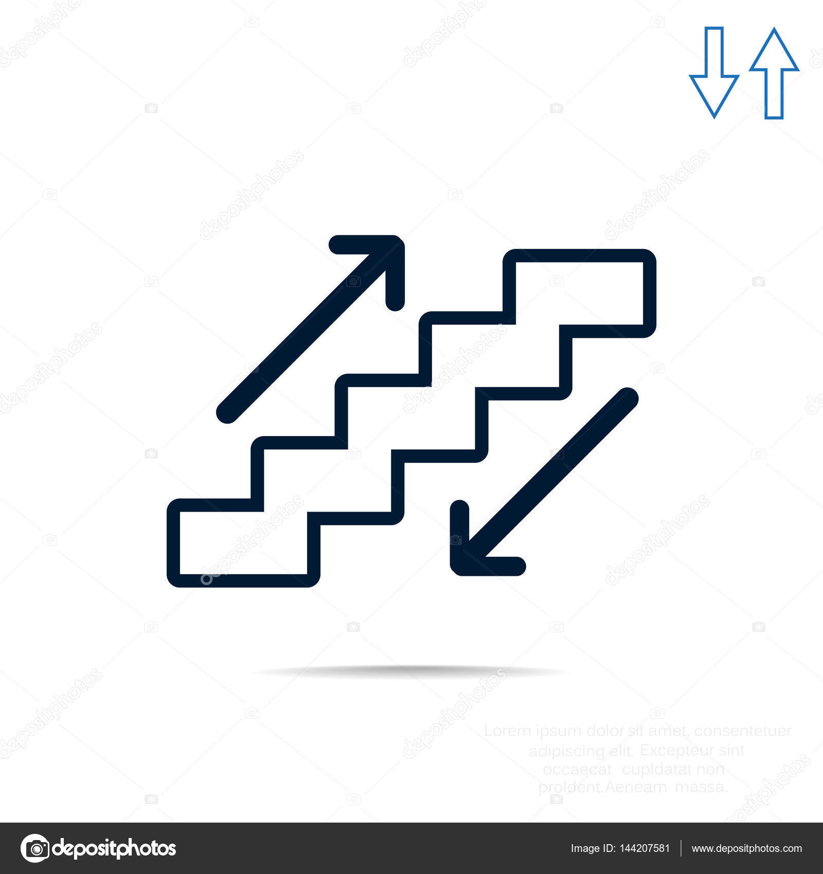 Escalator sign with stairs and arrows Stock Vector by ©LovArt 144207581