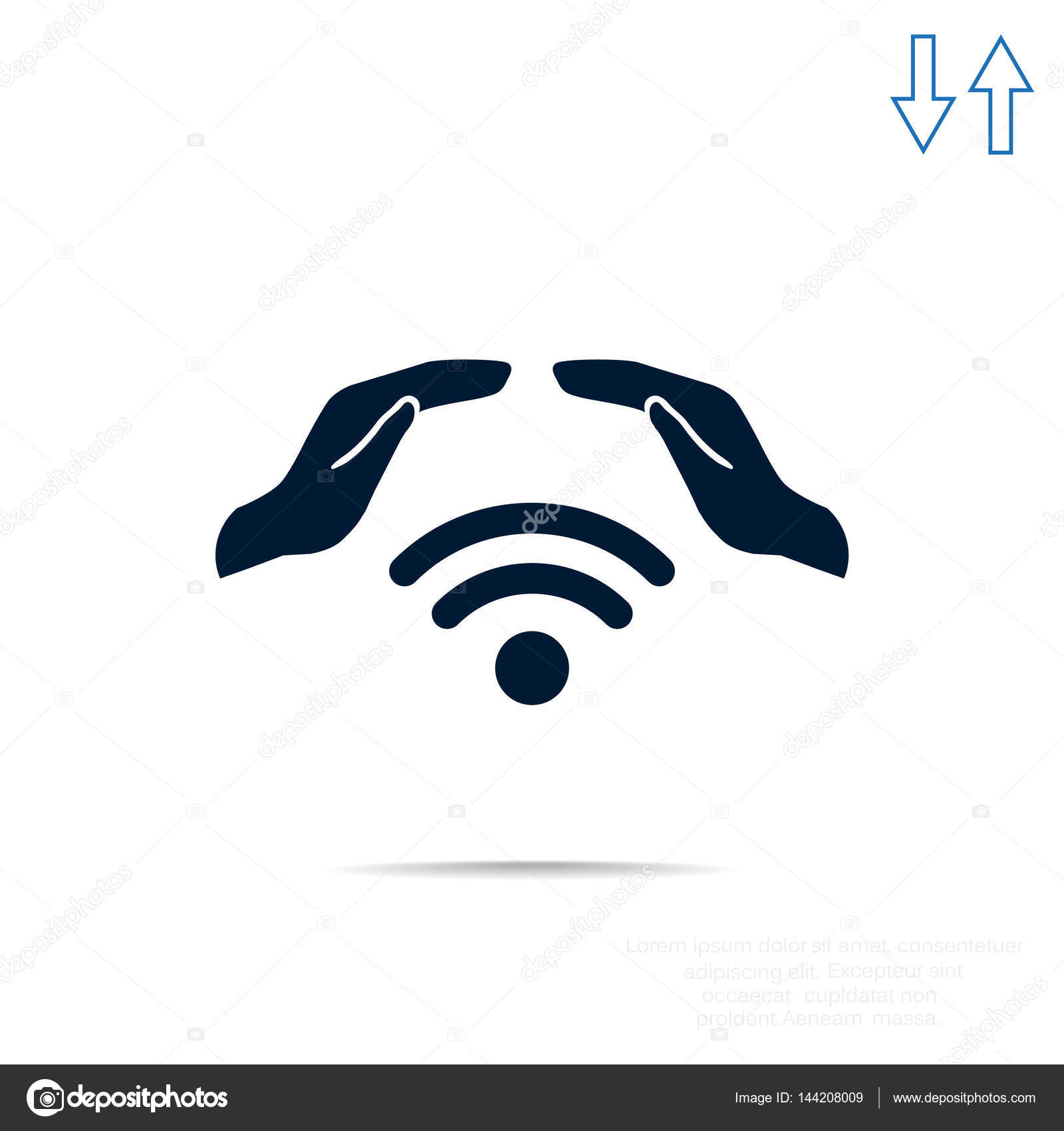 Wireless waves with hands icon Stock Vector Image by ©LovArt #144208009