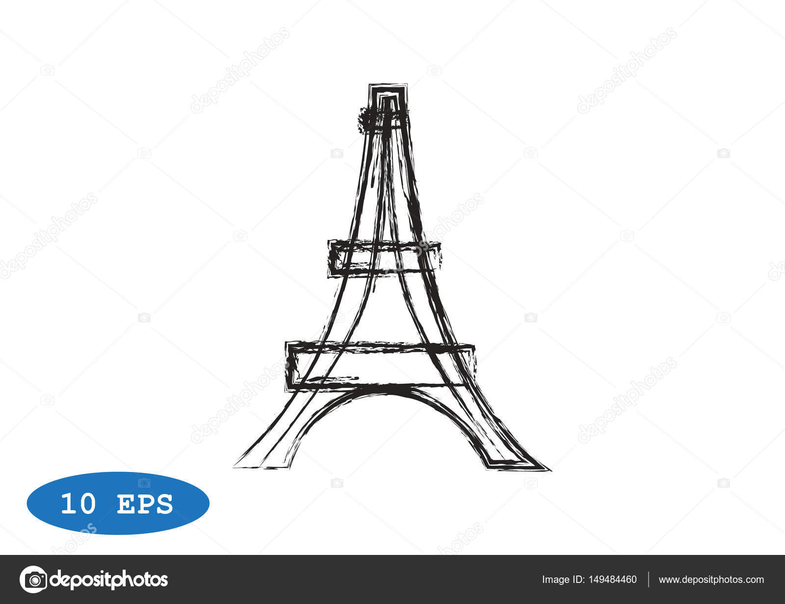 Ikon sketsa menara Eiffel Vektor Stok oleh ©LovArt 149484460