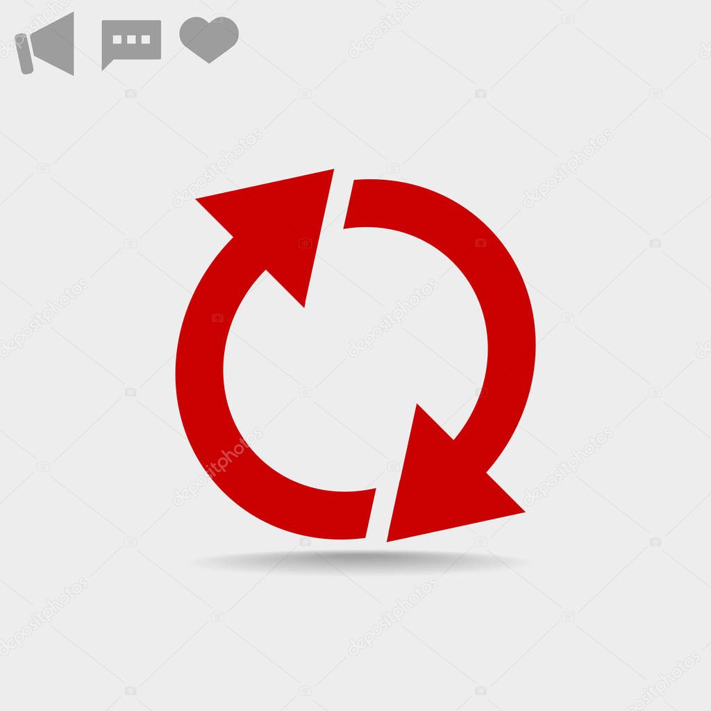 flechas de rotación en un icono web círculo. 2024