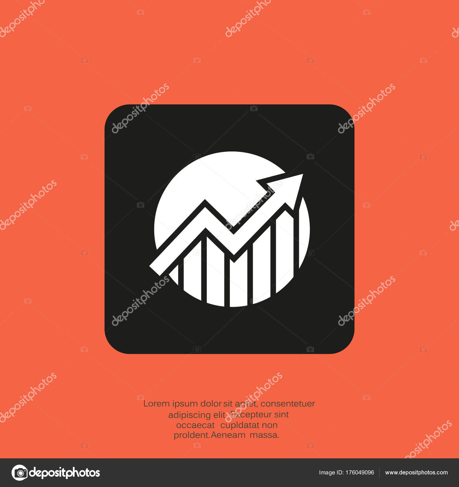 Curved arrow on graph icon Stock Vector by ©LovArt 176049096