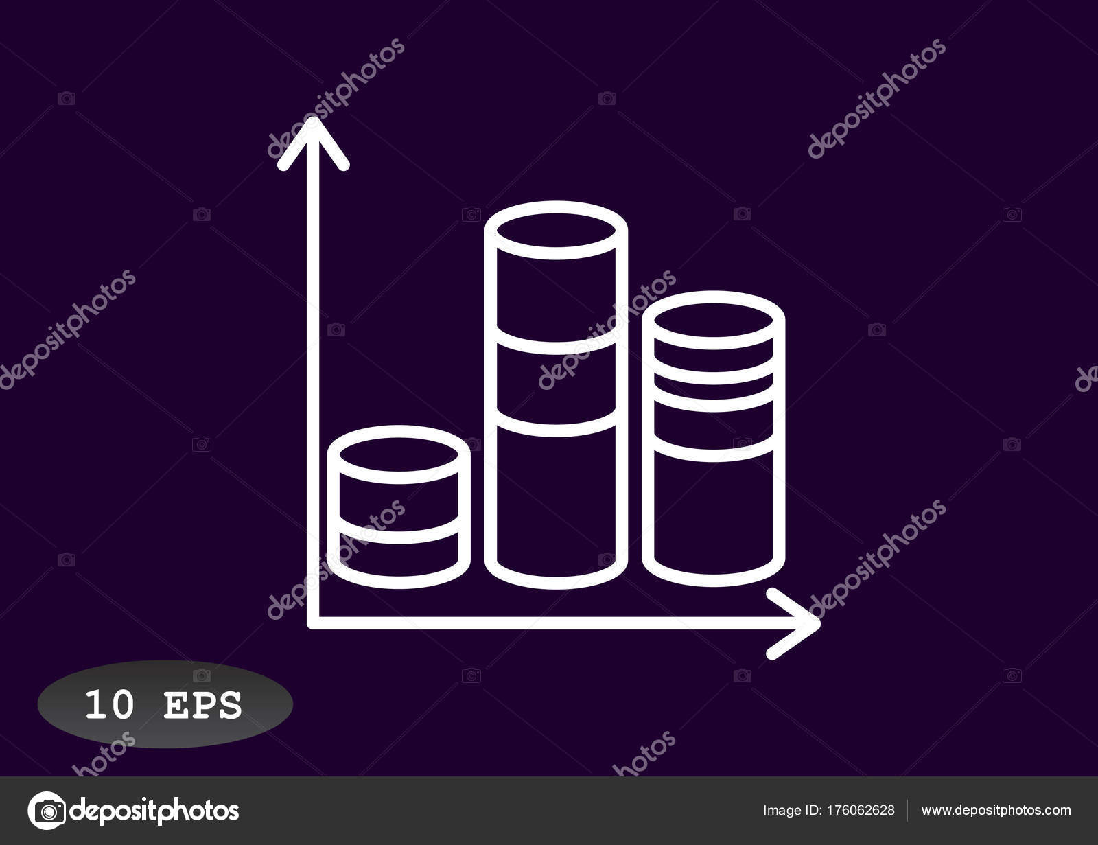 Curved arrow on graph icon Stock Vector by ©LovArt 176062628