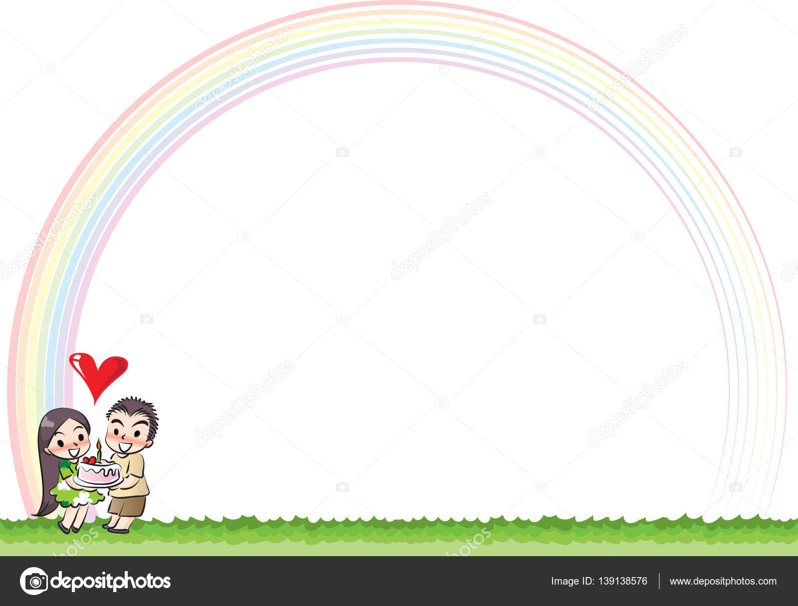 Cartoon lover with rainbow border Stock Illustration by ©wenpei #139138576