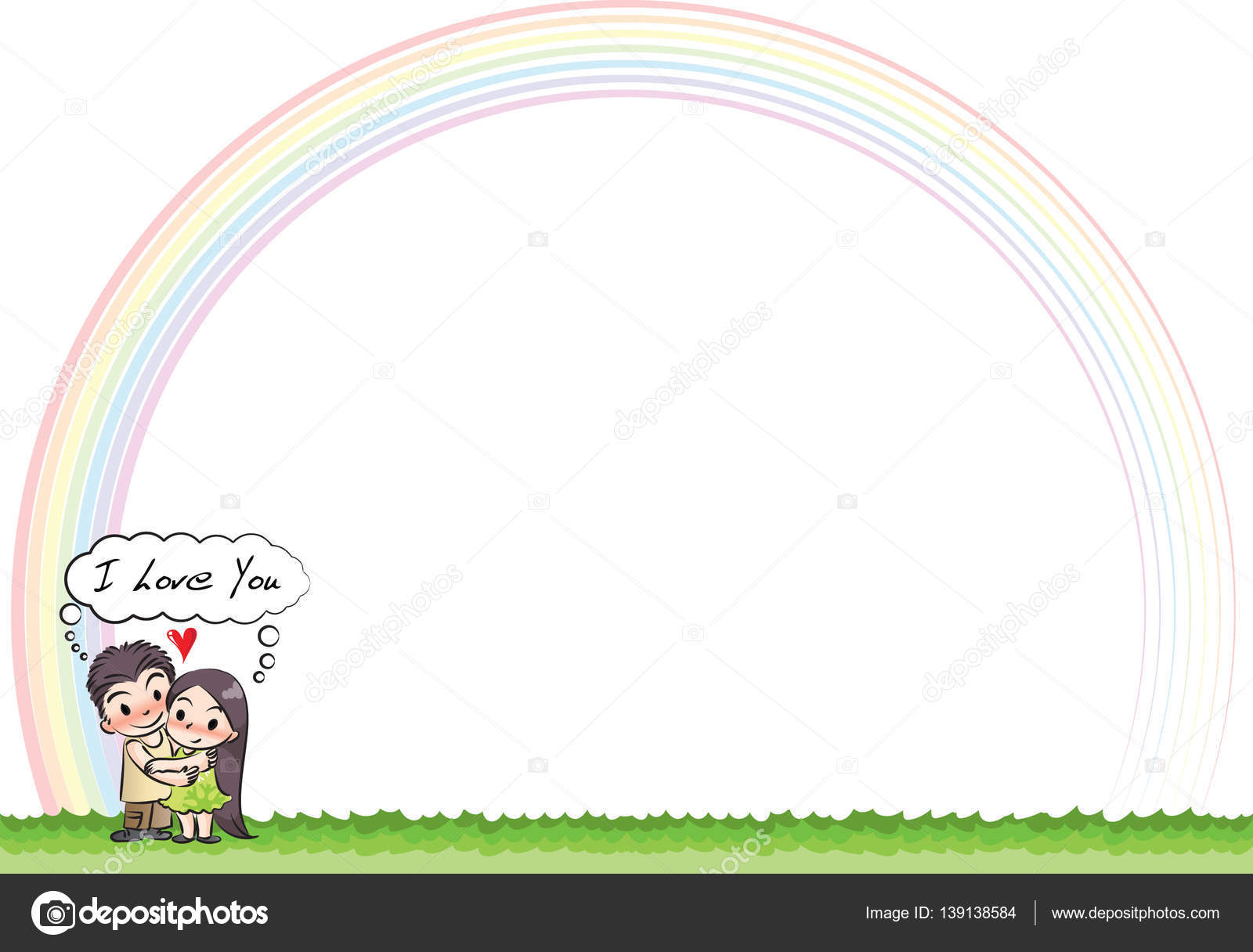 Cartoon lover with rainbow border Stock Illustration by ©wenpei #139138584
