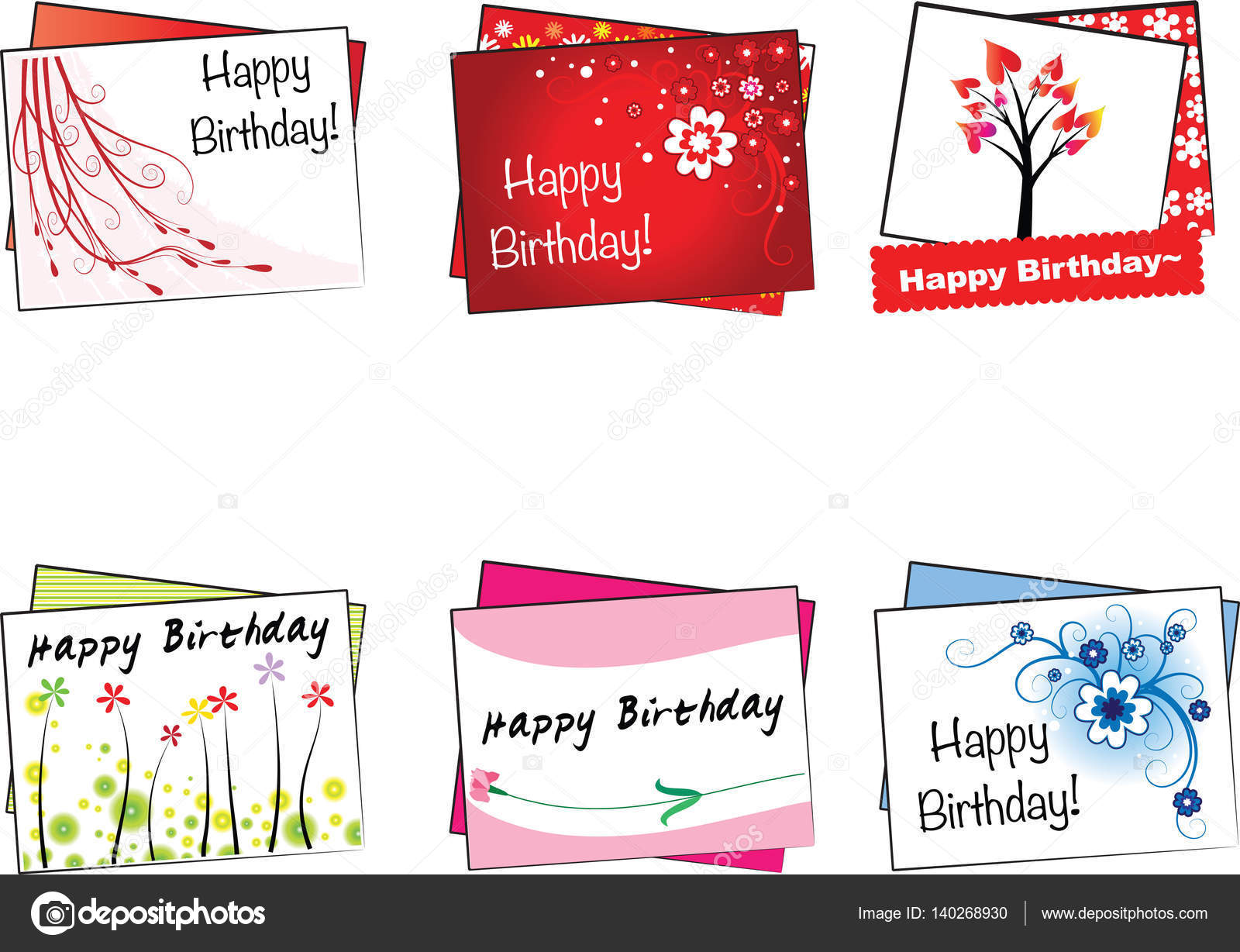 Happy birthday card set — Stock Photo © wenpei #140268930