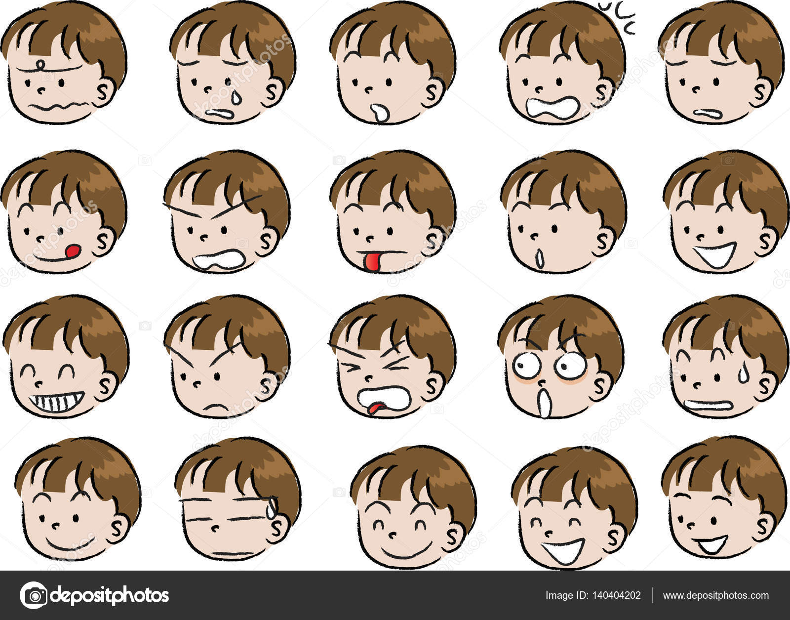Boy cartoon set Stock Illustration by ©wenpei #140404202