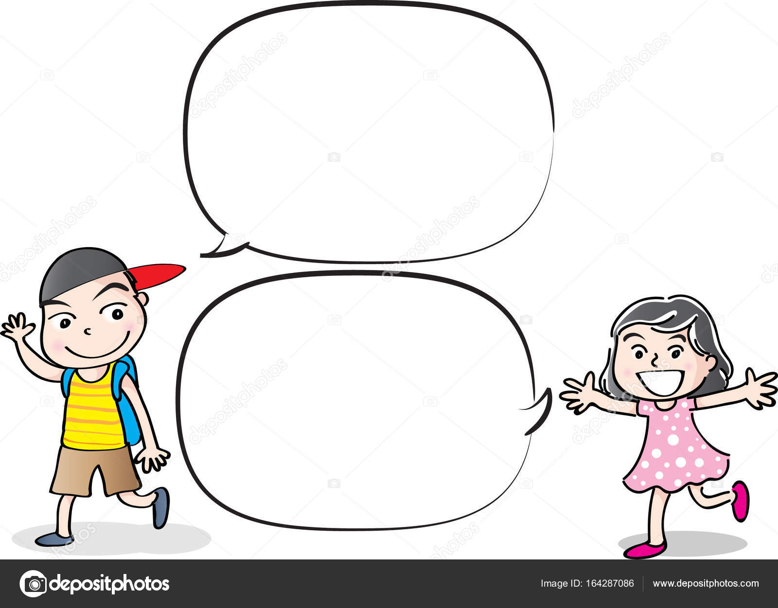 Drawing Of A Girl And Boy Talking