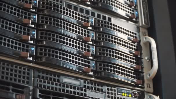 Working data servers with flashing LED lights — Stock Video © SibFilm ...
