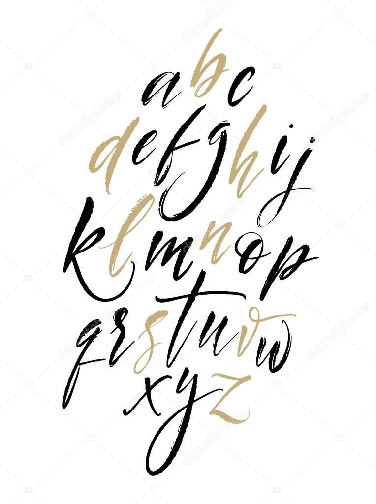 Cartas de cepillo. Script Alphabet escrito a mano. Letras a mano y ...