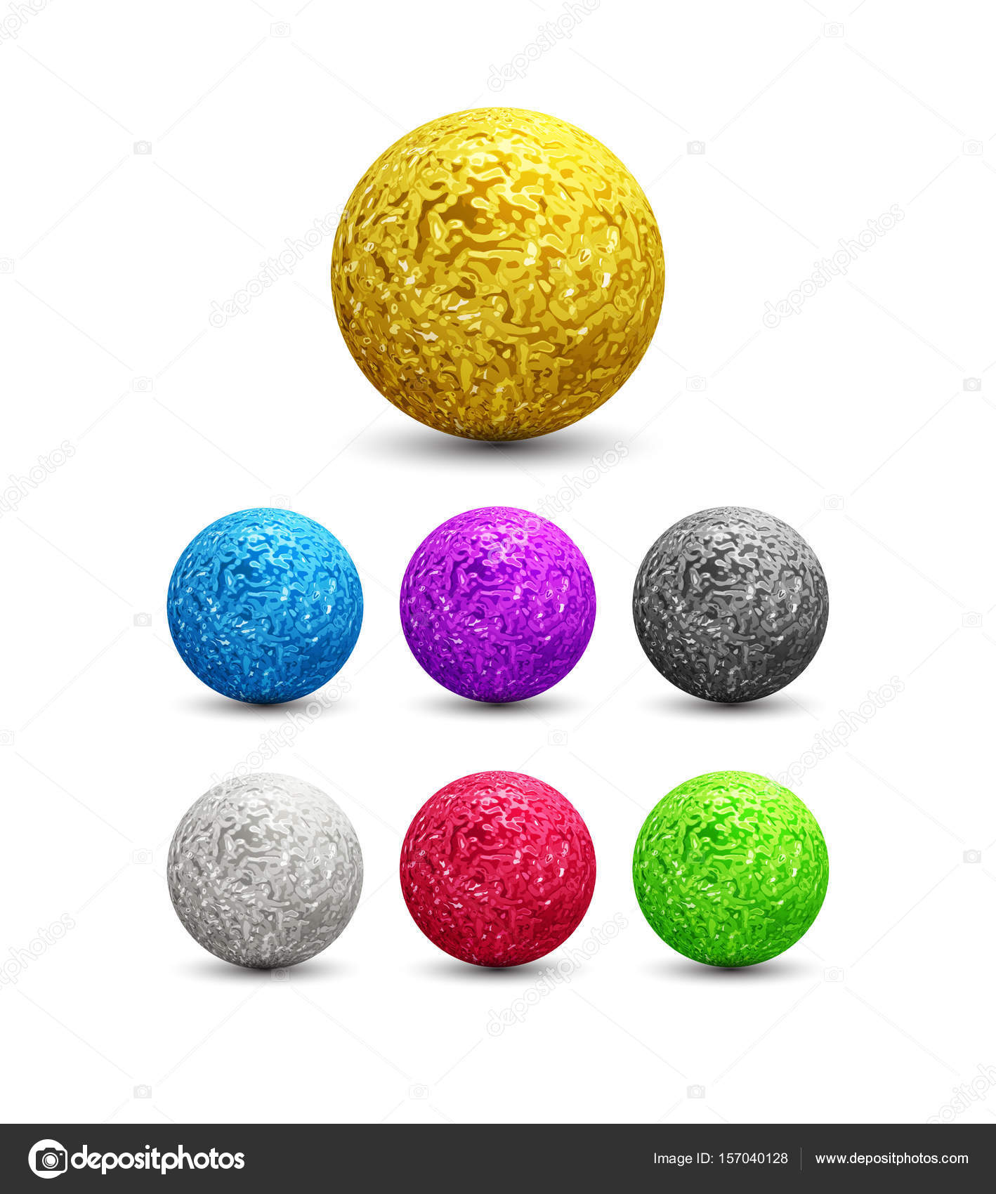 Color Shiny metallic Spheres set. Vector illustration Stock Vector by ...