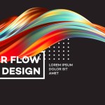 Modern colorful flow poster. Wave Liquid shape in blue color background ...